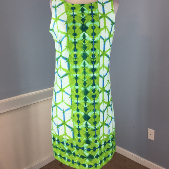 Taylor | Dresses | New Taylor S 4 Blue Green Shift Dress Exposed Zip ...